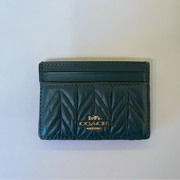 Coach | Bags | Coach Green Leather Card Holder | Poshmark